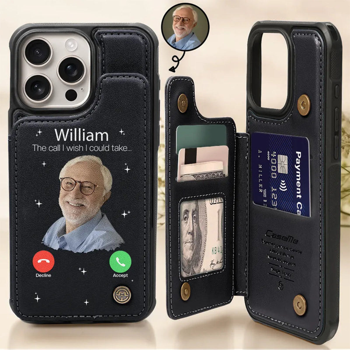 The Call I Wish I Could Take-Personalized Memory Photo Leather Wallet ...